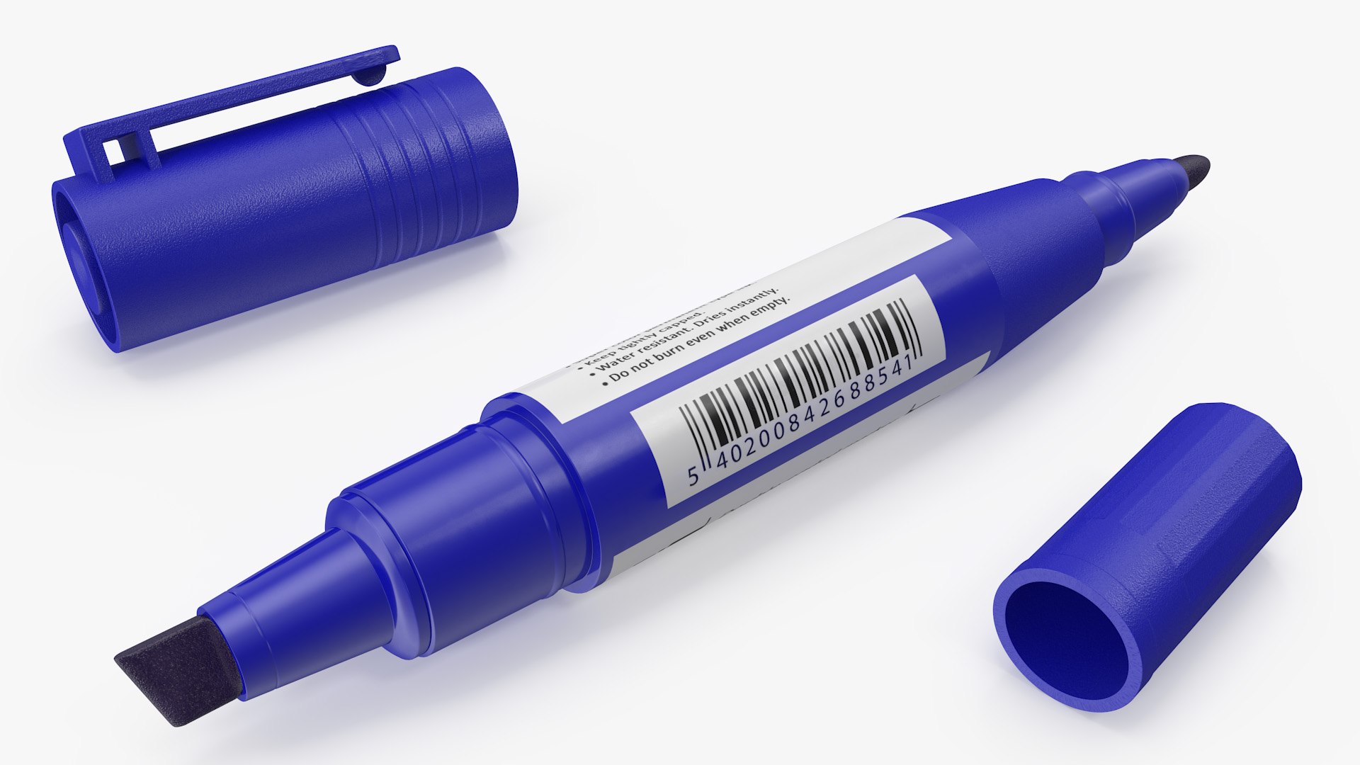 Double-Ended Marker Blue 3D Model - TurboSquid 1950839