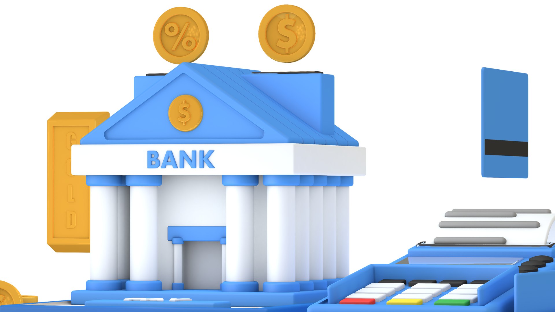 Bank Terminal Finance Low Poly Animated 3D Model - TurboSquid 1910434