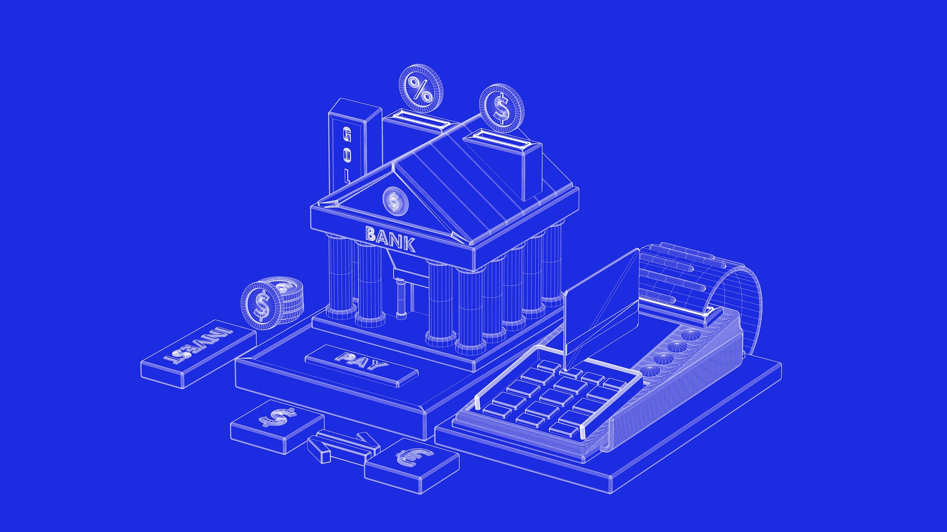 Bank Terminal Finance Low Poly Animated 3D Model - TurboSquid 1910434