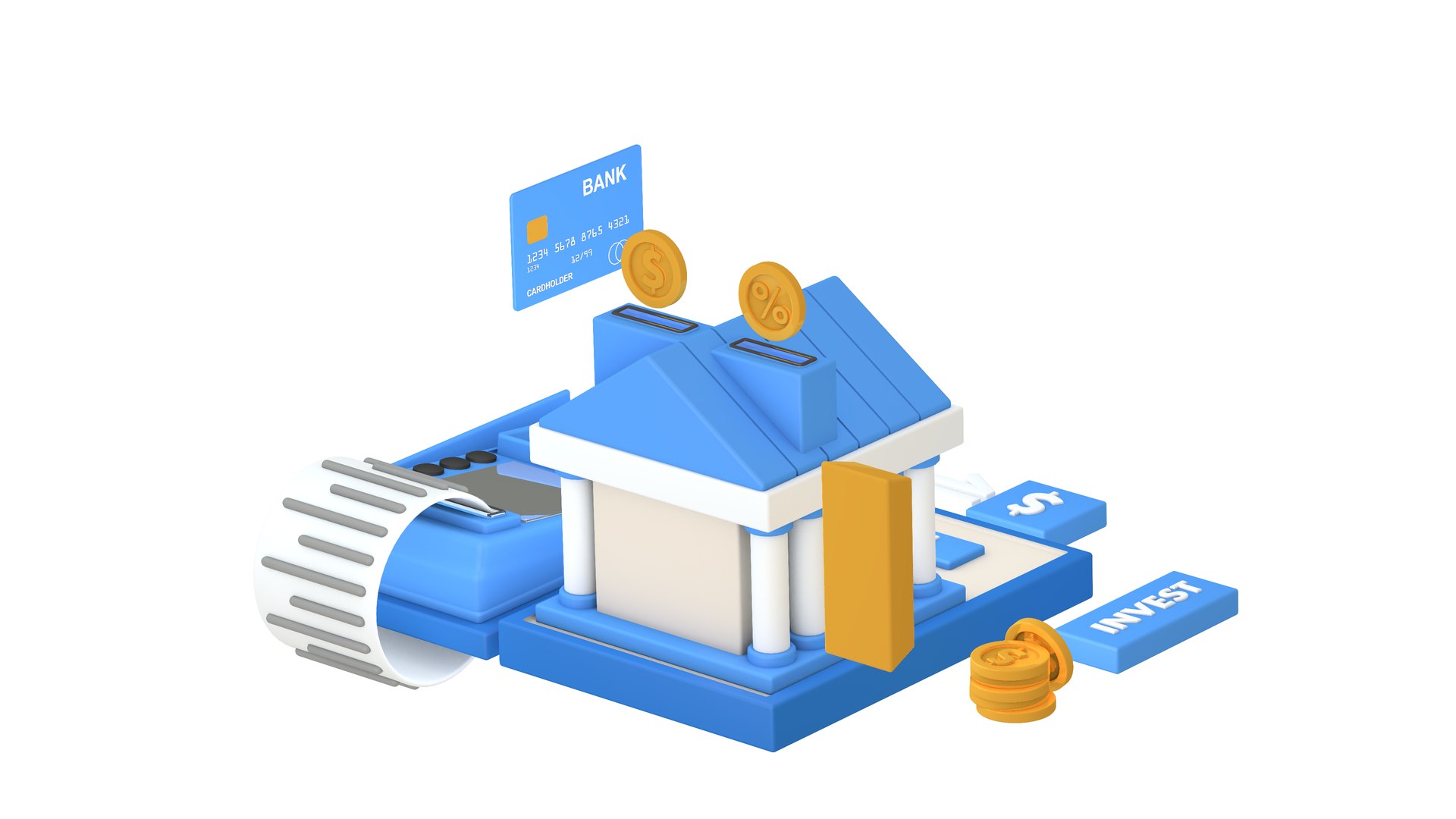Bank Terminal Finance Low Poly Animated 3D Model - TurboSquid 1910434