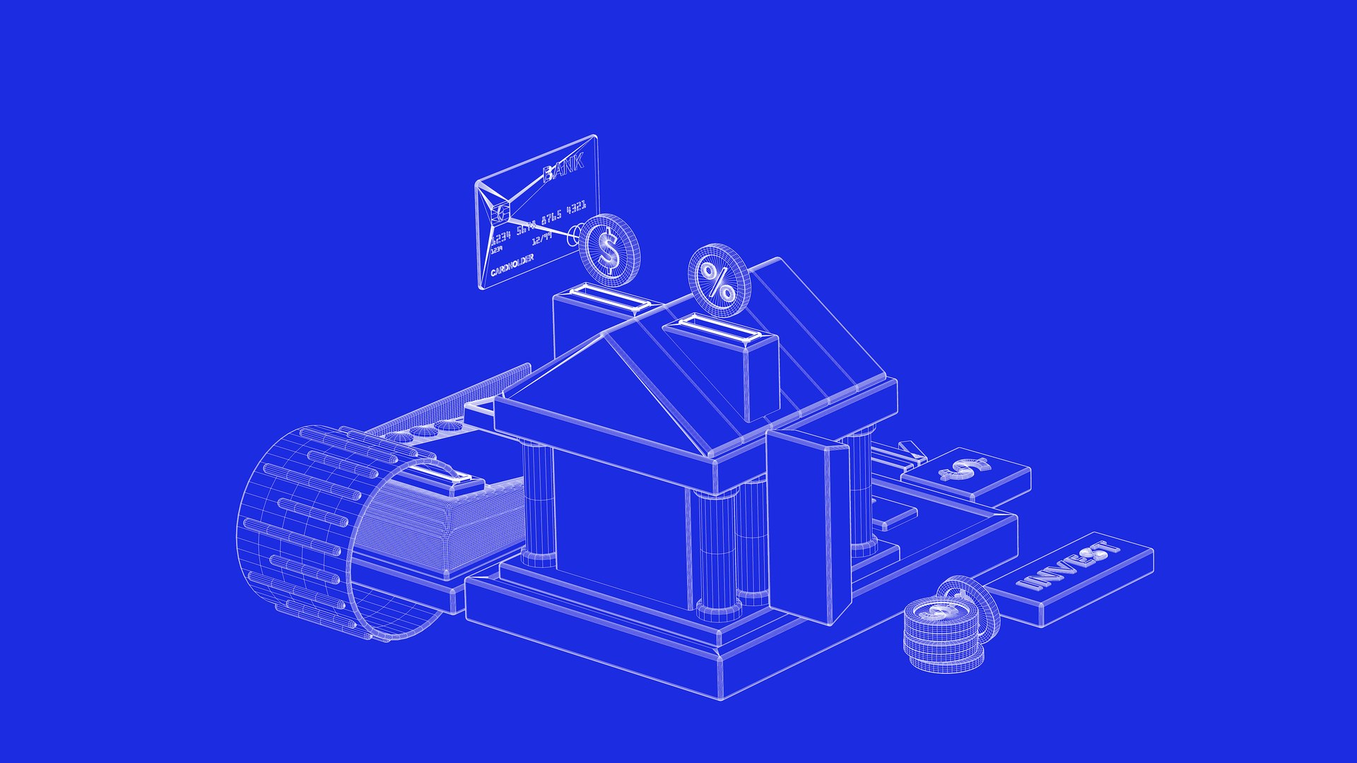 Bank Terminal Finance Low Poly Animated 3D Model - TurboSquid 1910434