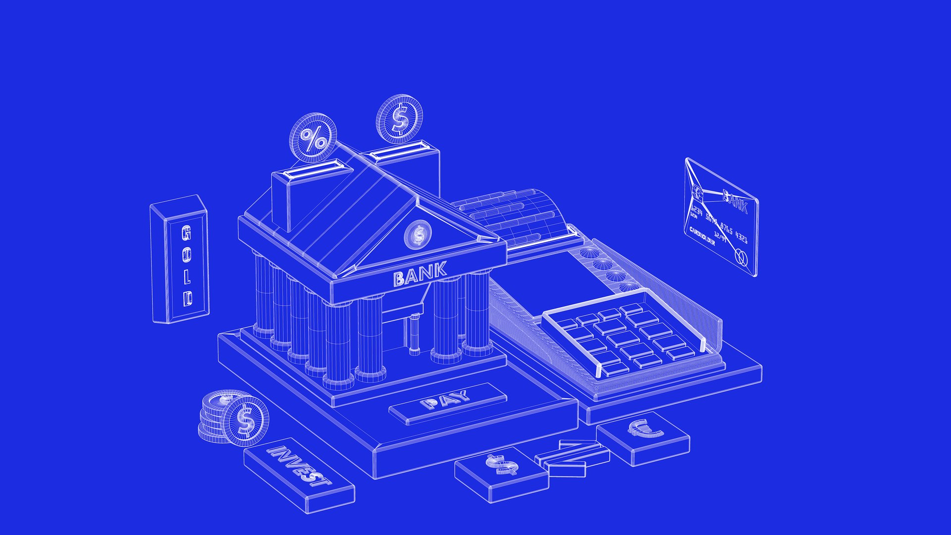 Bank Terminal Finance Low Poly Animated 3D Model - TurboSquid 1910434