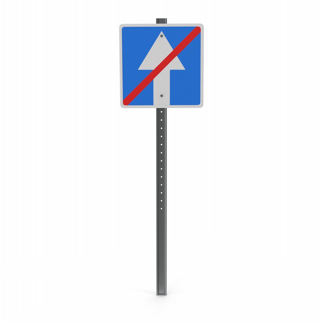 3D The End Of The One Way Road Sign - TurboSquid 2045626