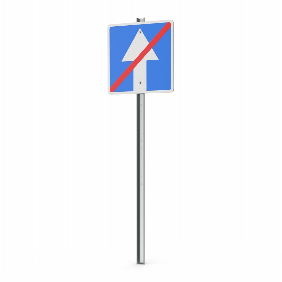 3D The End Of The One Way Road Sign - TurboSquid 2045626