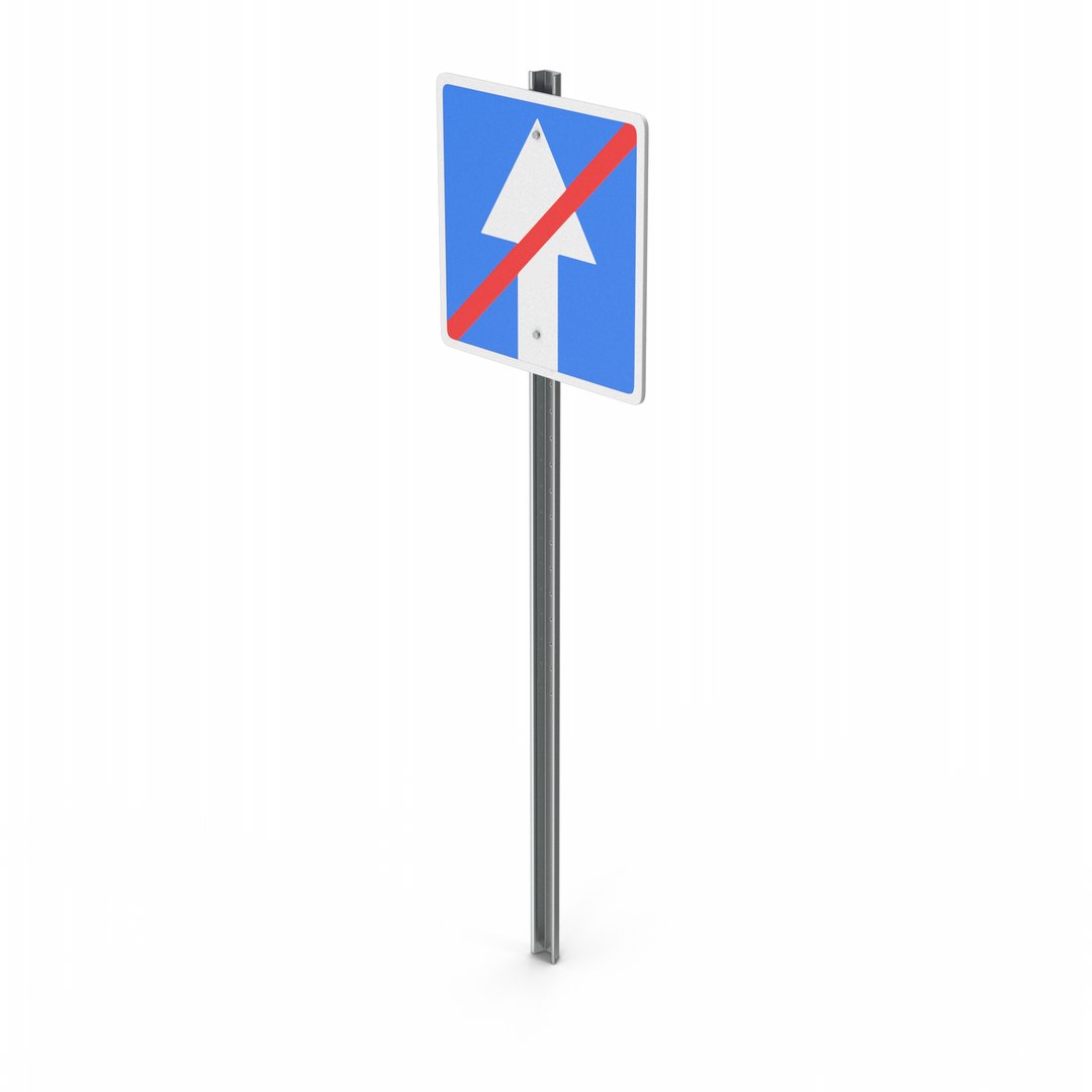 3D The End Of The One Way Road Sign - TurboSquid 2045626