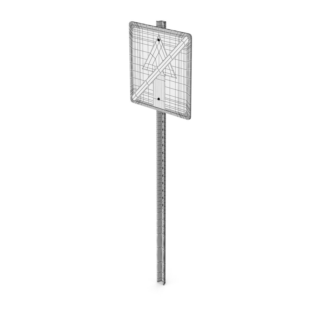 3D The End Of The One Way Road Sign - TurboSquid 2045626