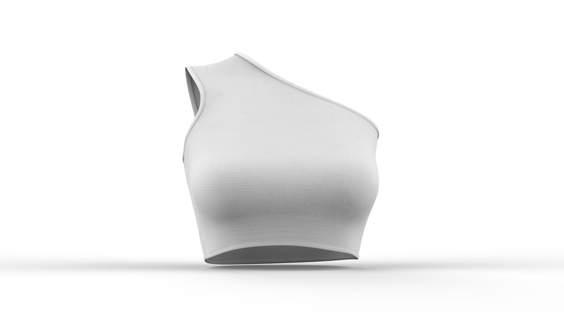 3D Model Single Shoulder Crop Top - TurboSquid 2181141