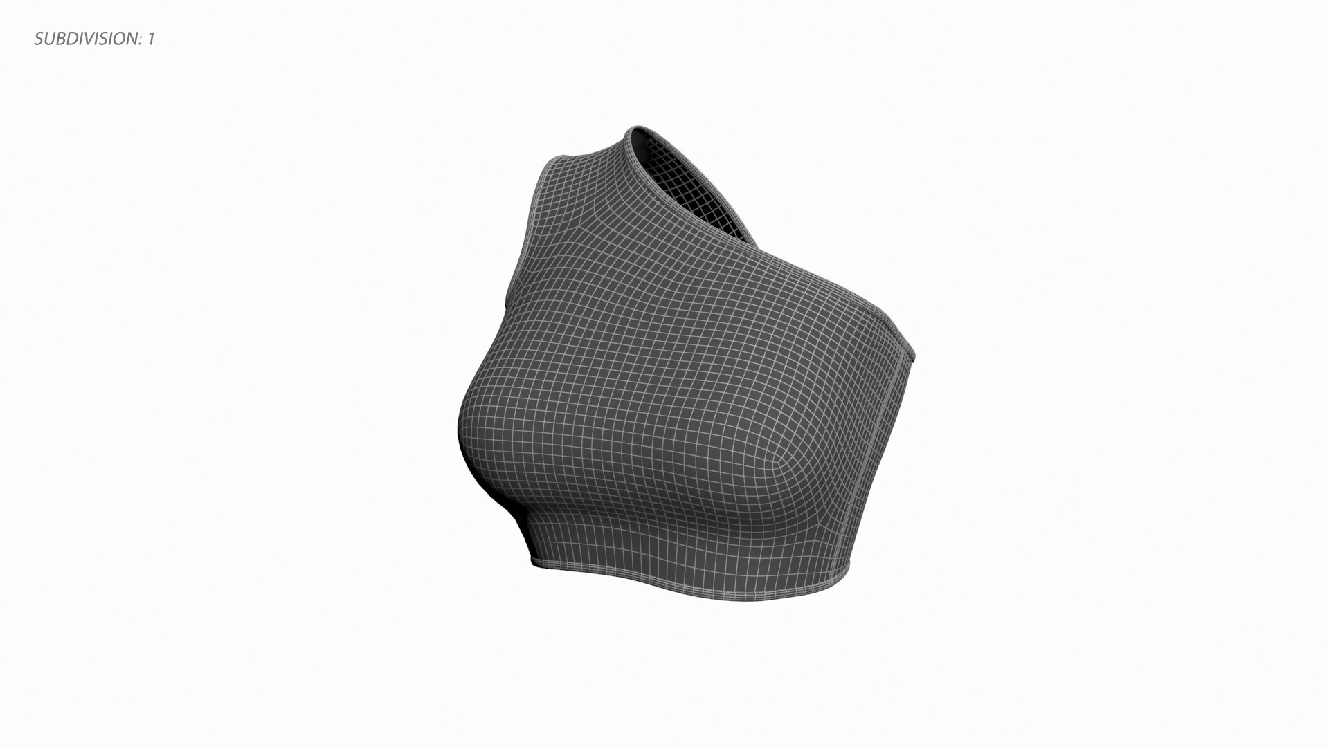 3D Model Single Shoulder Crop Top - TurboSquid 2181141