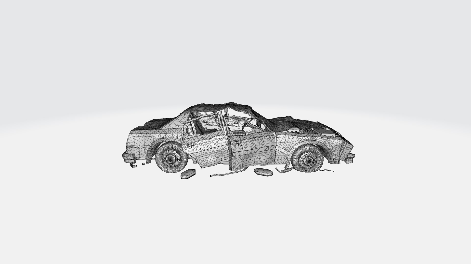 3D model wrecked car - TurboSquid 1491092