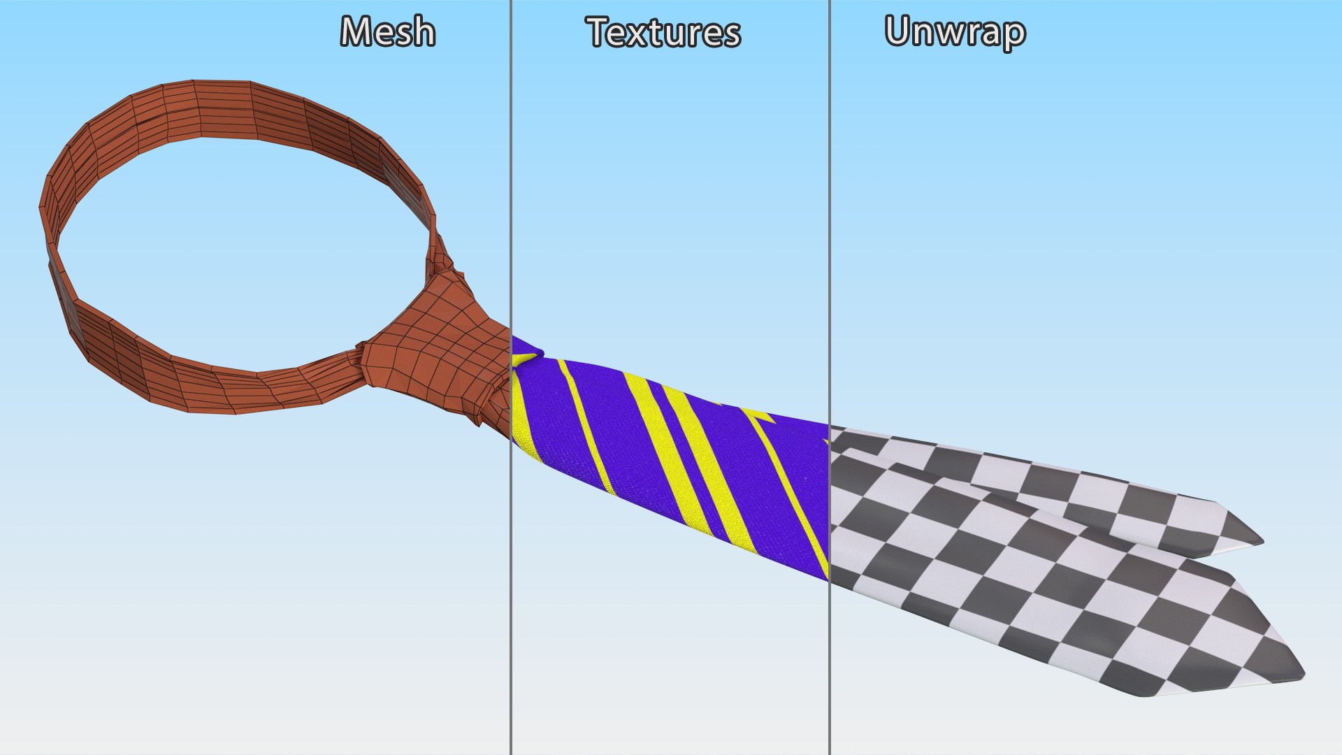 Striped Necktie Accessory 3D Model - TurboSquid 2199760