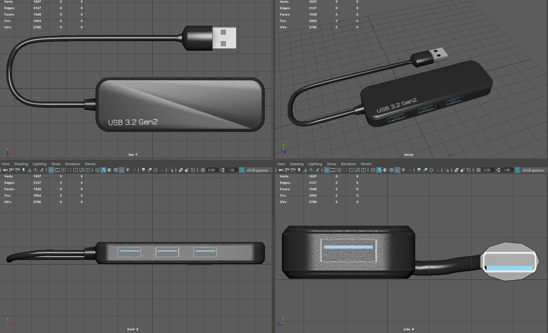 Hub Usb 3D Model - TurboSquid 2106310