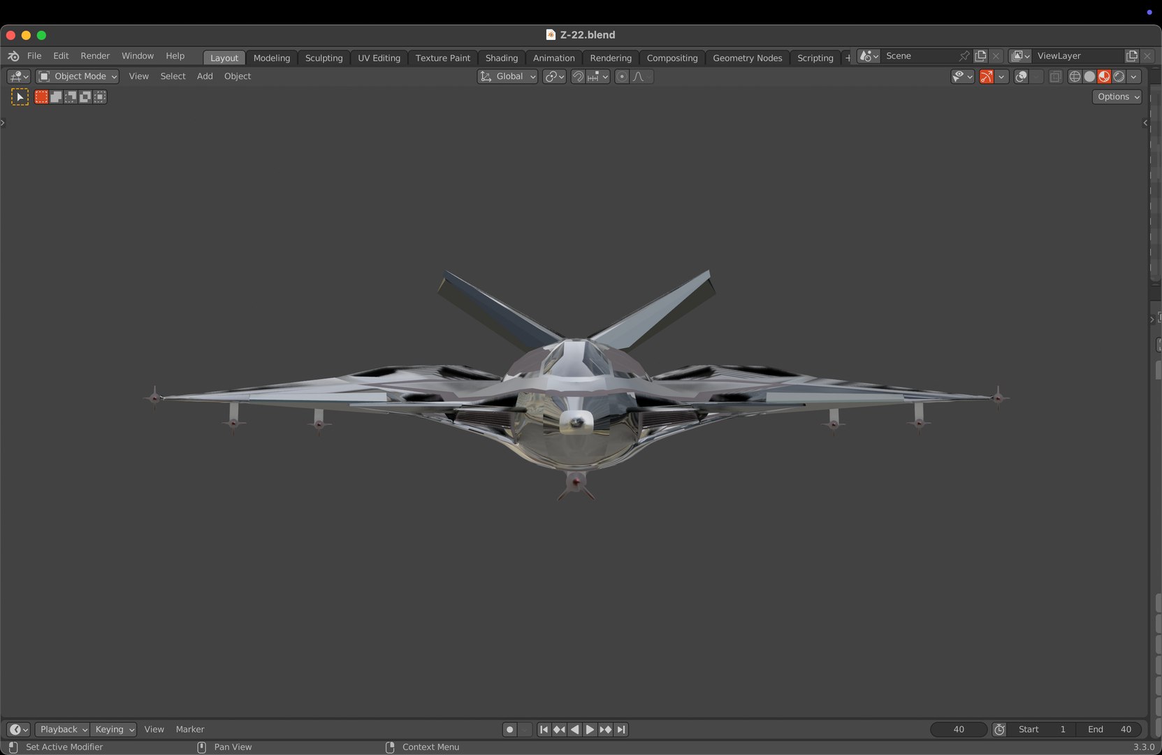 Fighter Jet Concept 3D Model - TurboSquid 2317102