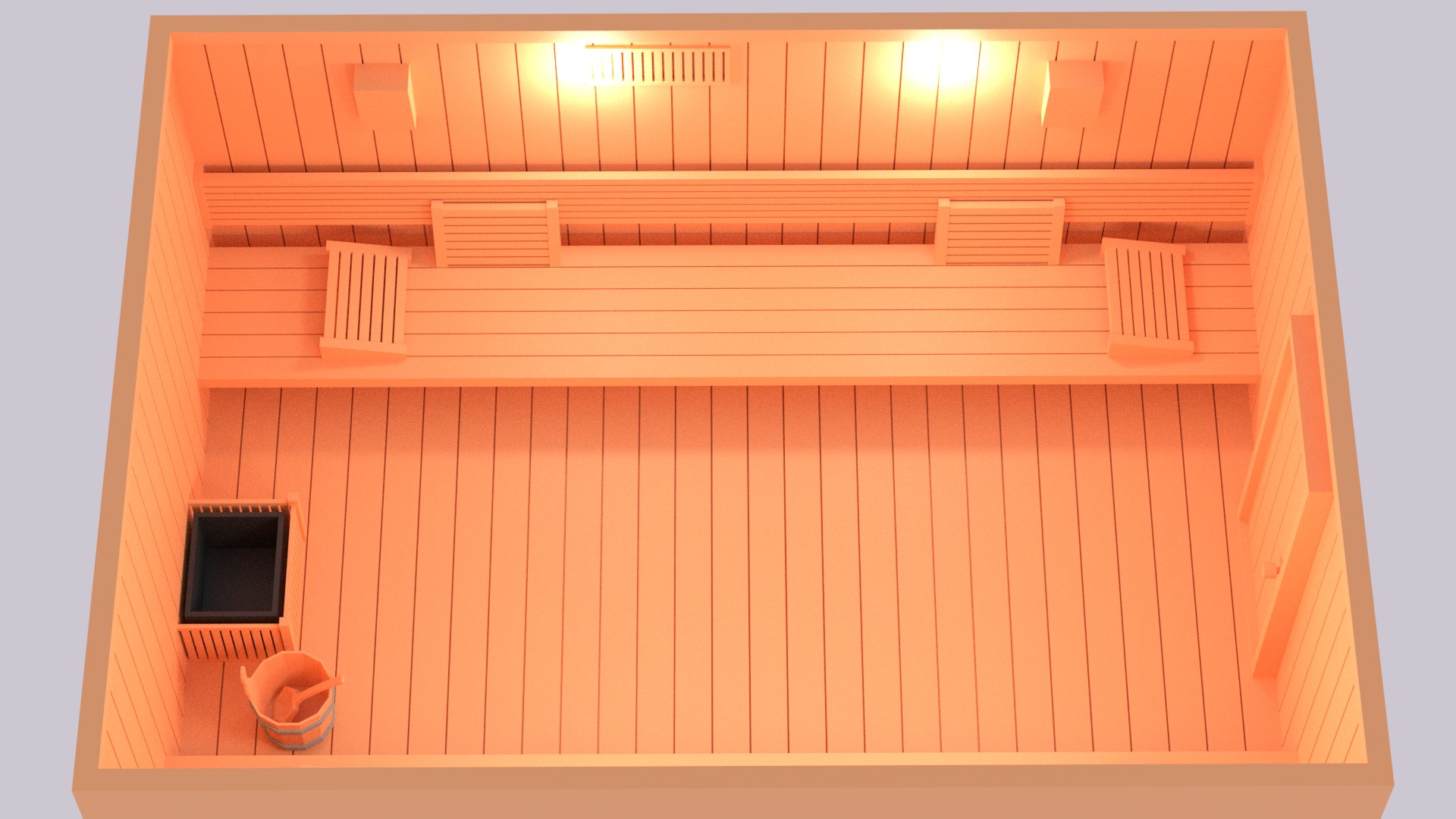 3D Cartoon Sauna Room Interior Model - TurboSquid 2018816