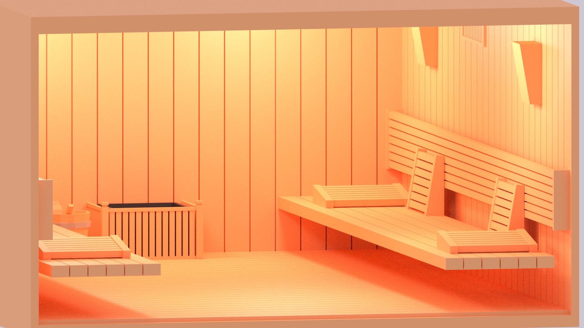 3D Cartoon Sauna Room Interior Model - TurboSquid 2018816