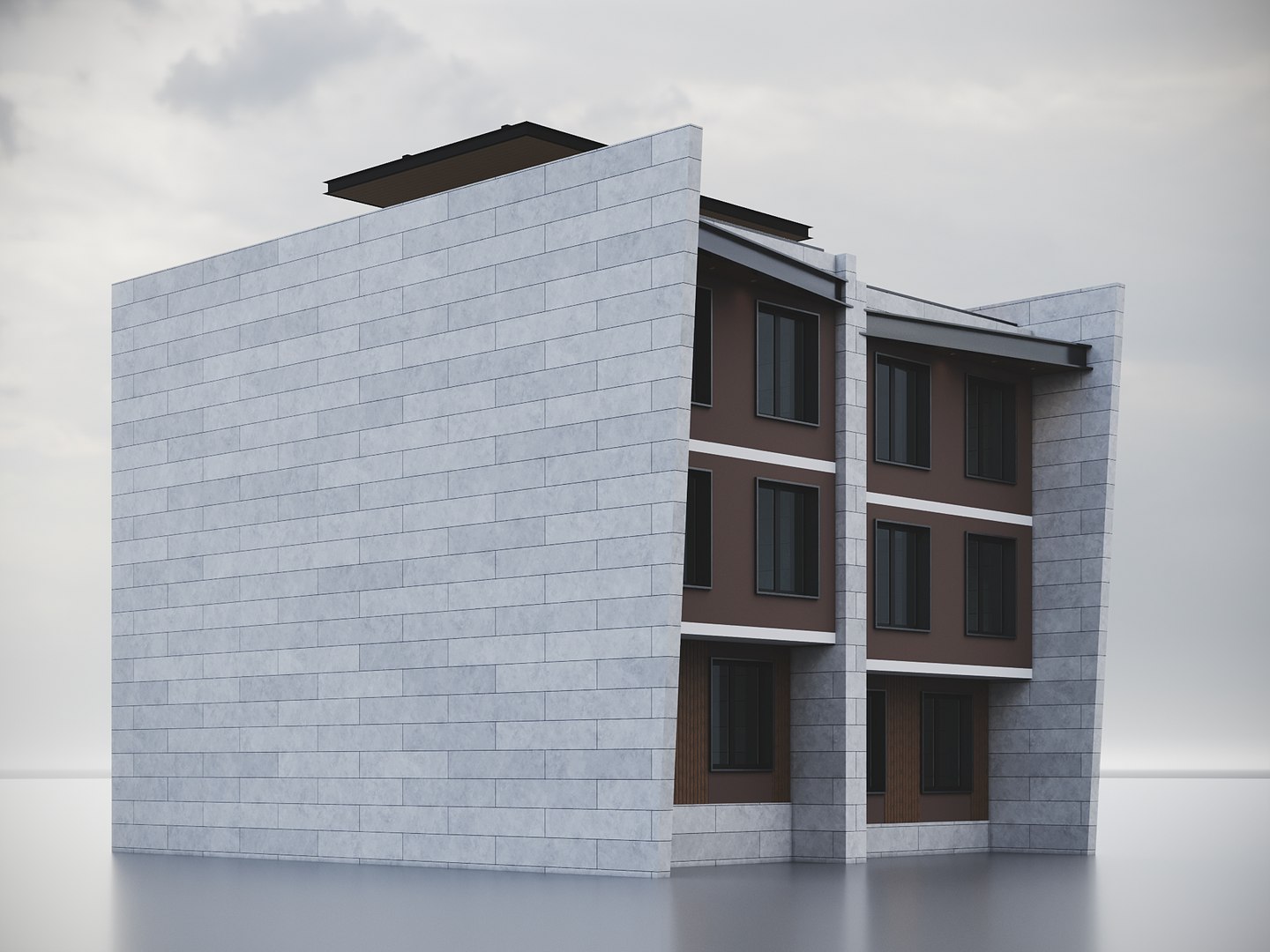 Modern Residential Building 017 3D Model - TurboSquid 2153777