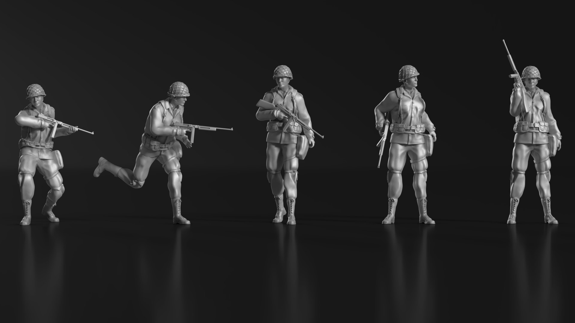 3D Model WWII Soldier Set 13 - TurboSquid 2148928