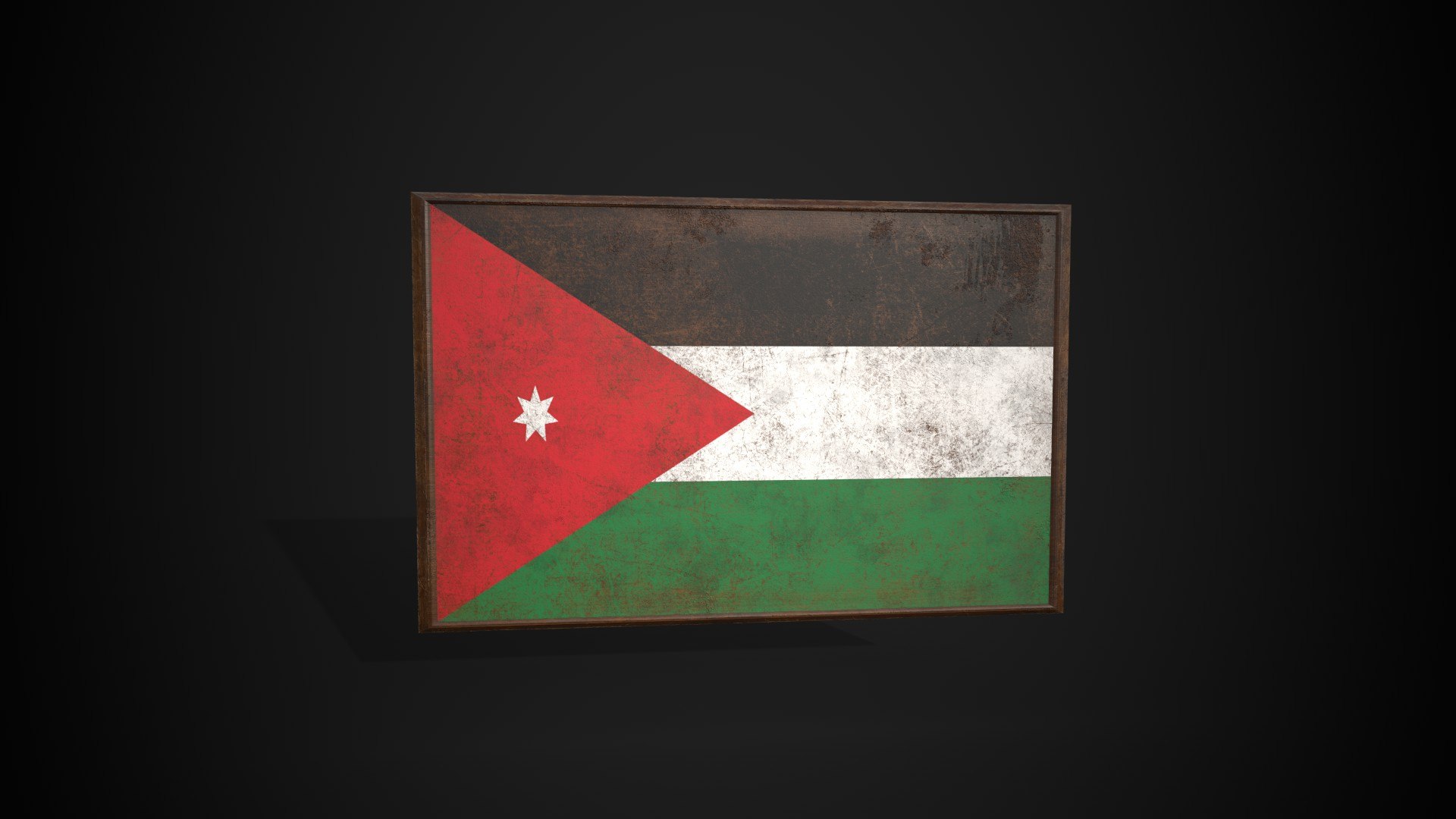 3D Old Picture Frame With Jordan Flag - Game Ready PBR Low-poly 3D ...