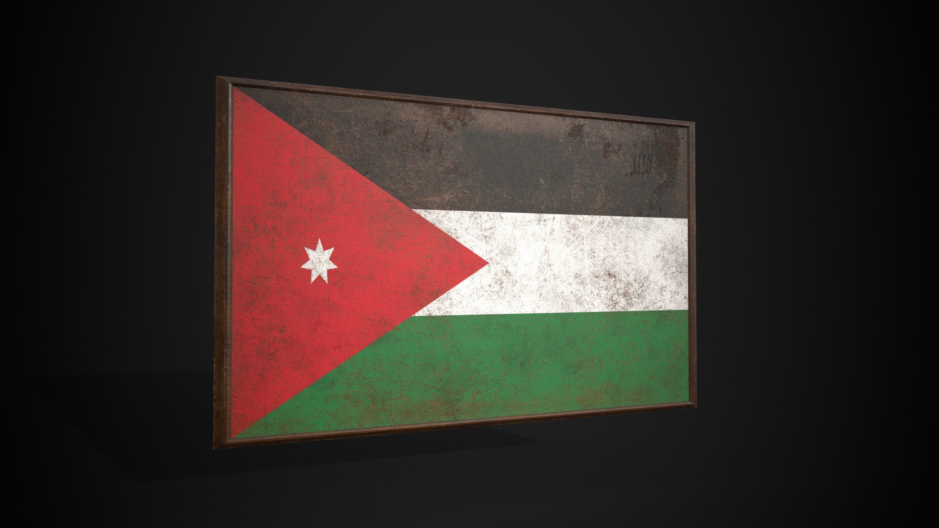 3D Old Picture Frame With Jordan Flag - Game Ready PBR Low-poly 3D ...