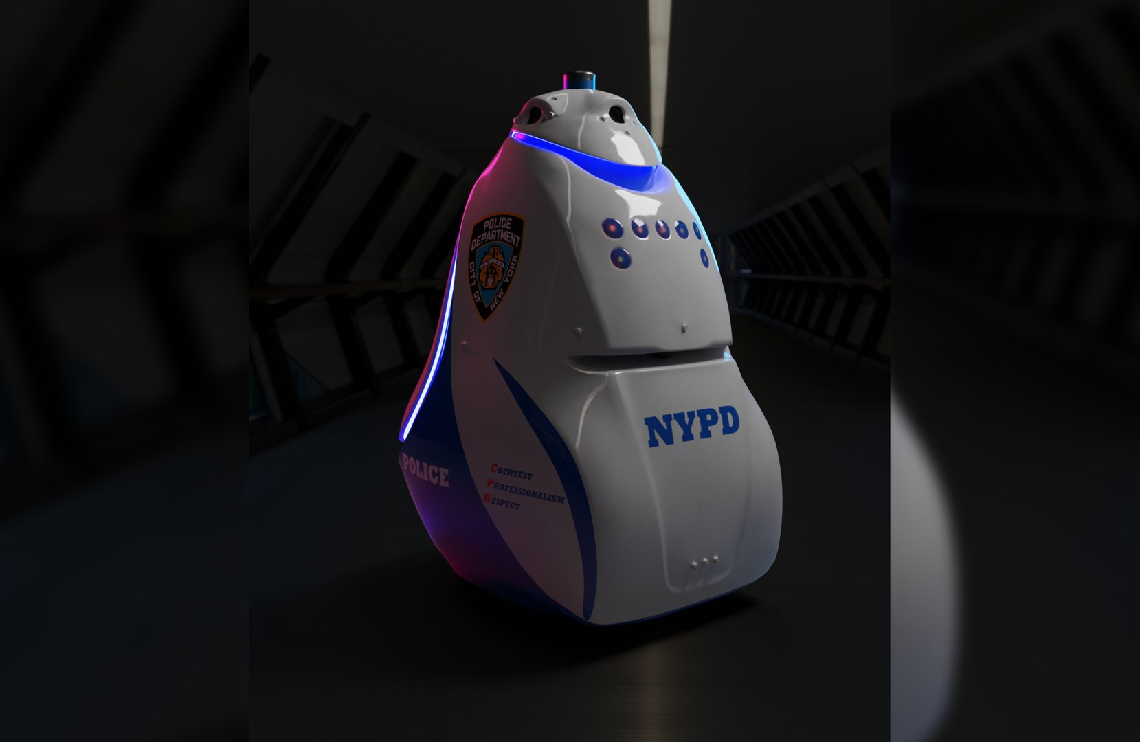 3D NYPD K5 Robot Cop Vandalized - Clean Texture Included - TurboSquid ...