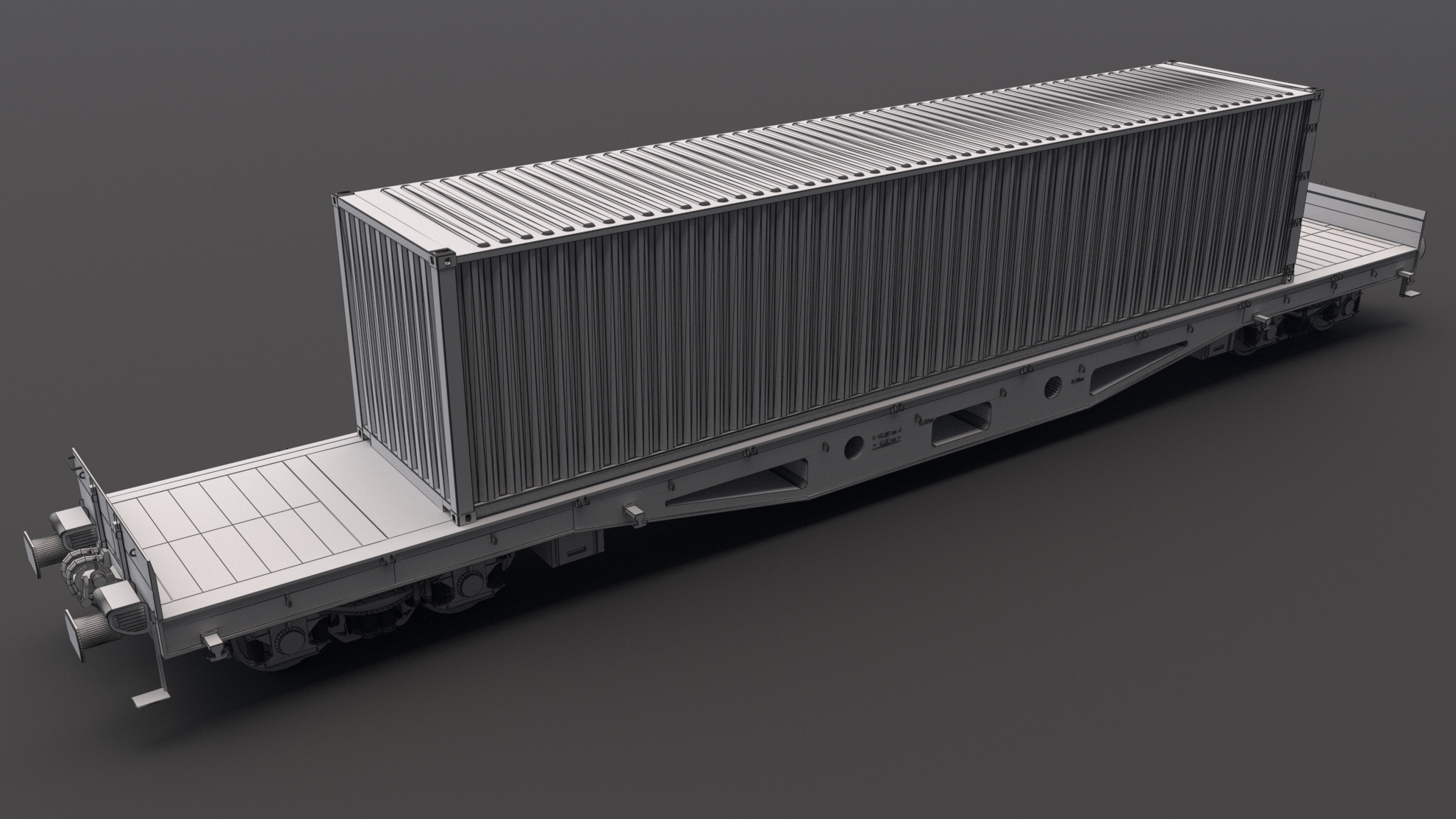 Flat Rail Car Evergreen Shipping Container model - TurboSquid 1735182