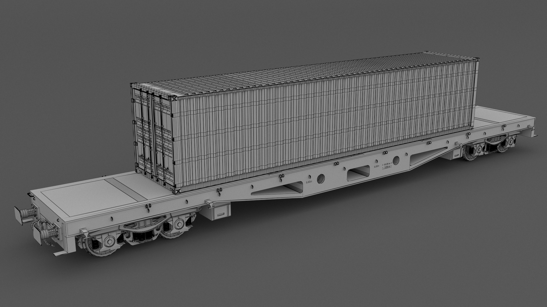 Flat Rail Car Evergreen Shipping Container Model - TurboSquid 1735182