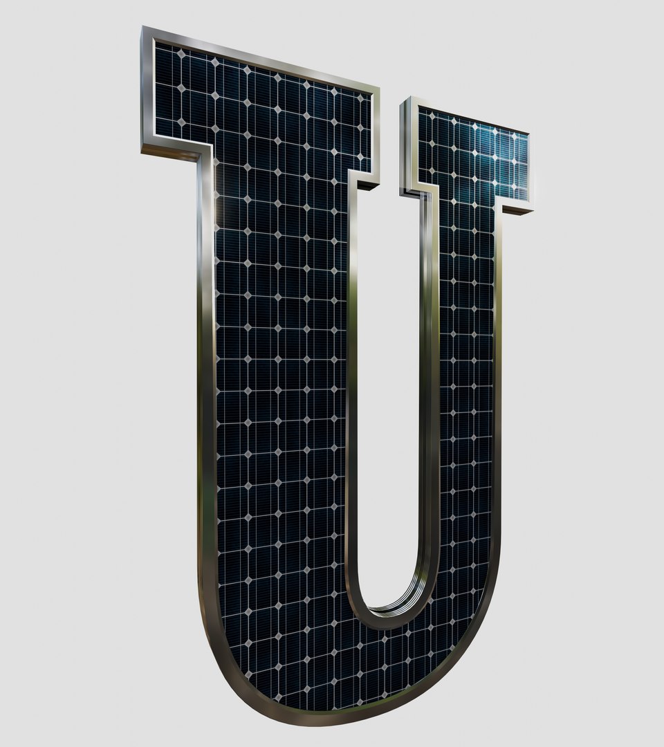 3D Solar Panel Letter - U - TurboSquid 2242444