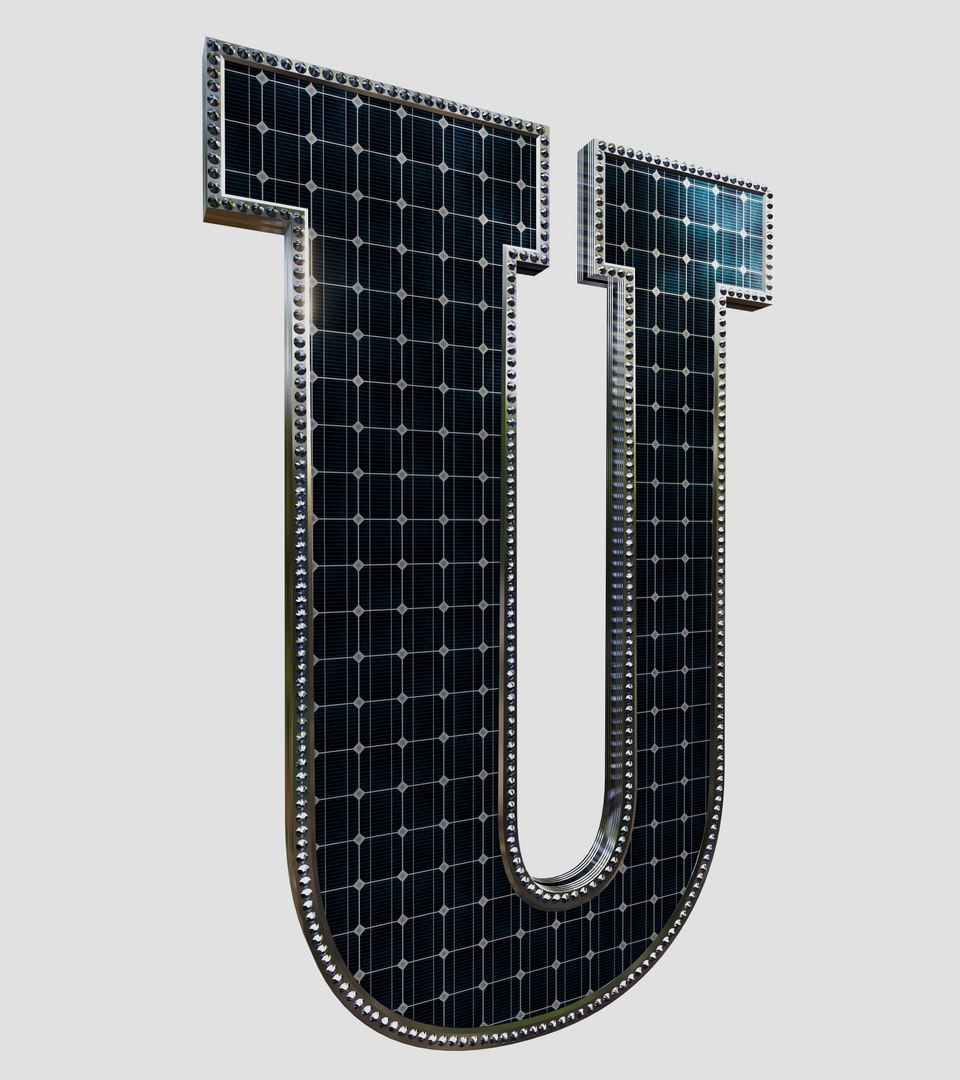 3D Solar Panel Letter - U - TurboSquid 2242444