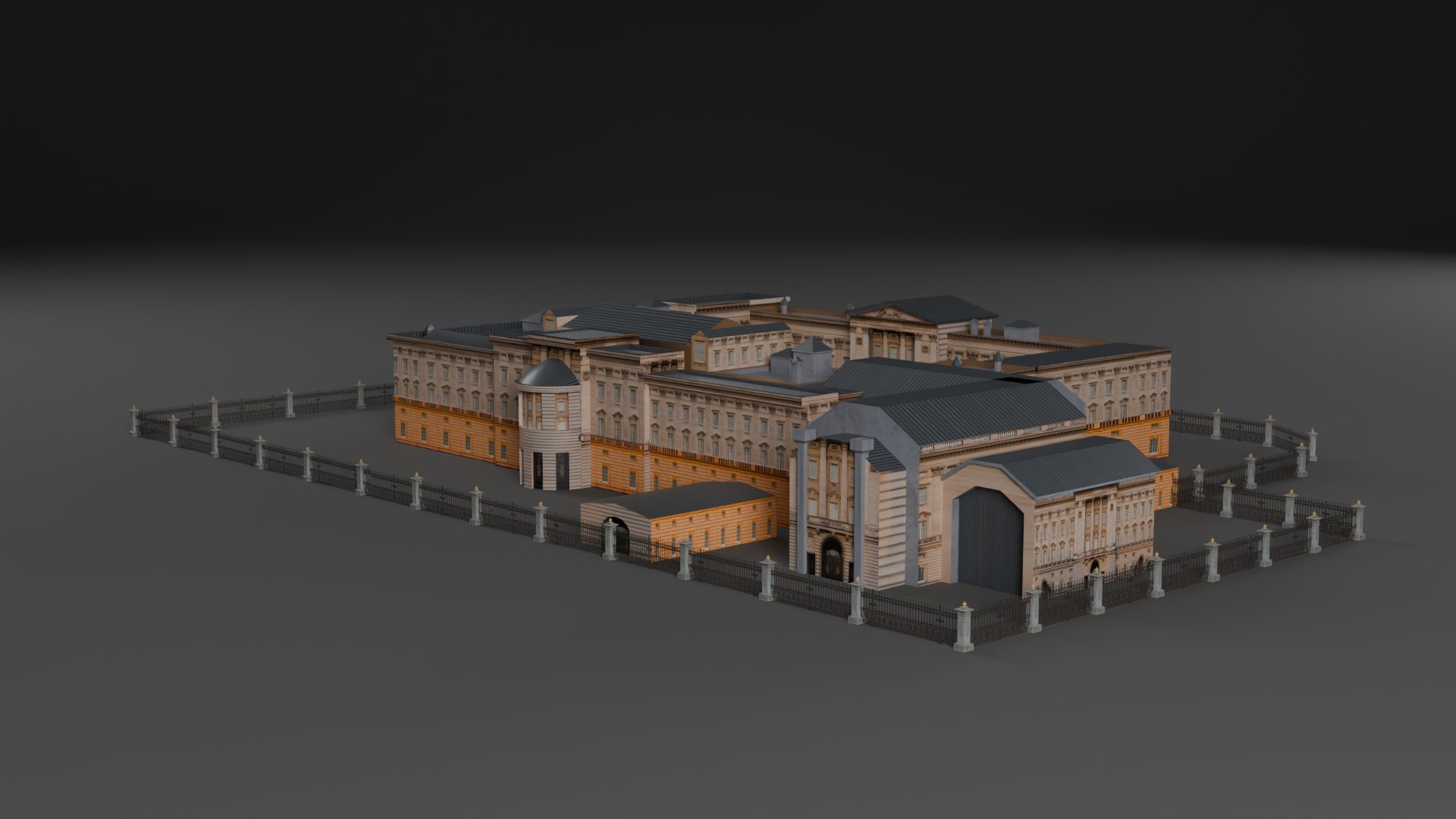 Low Poly Buckingham Palace 3D Model - TurboSquid 2340398