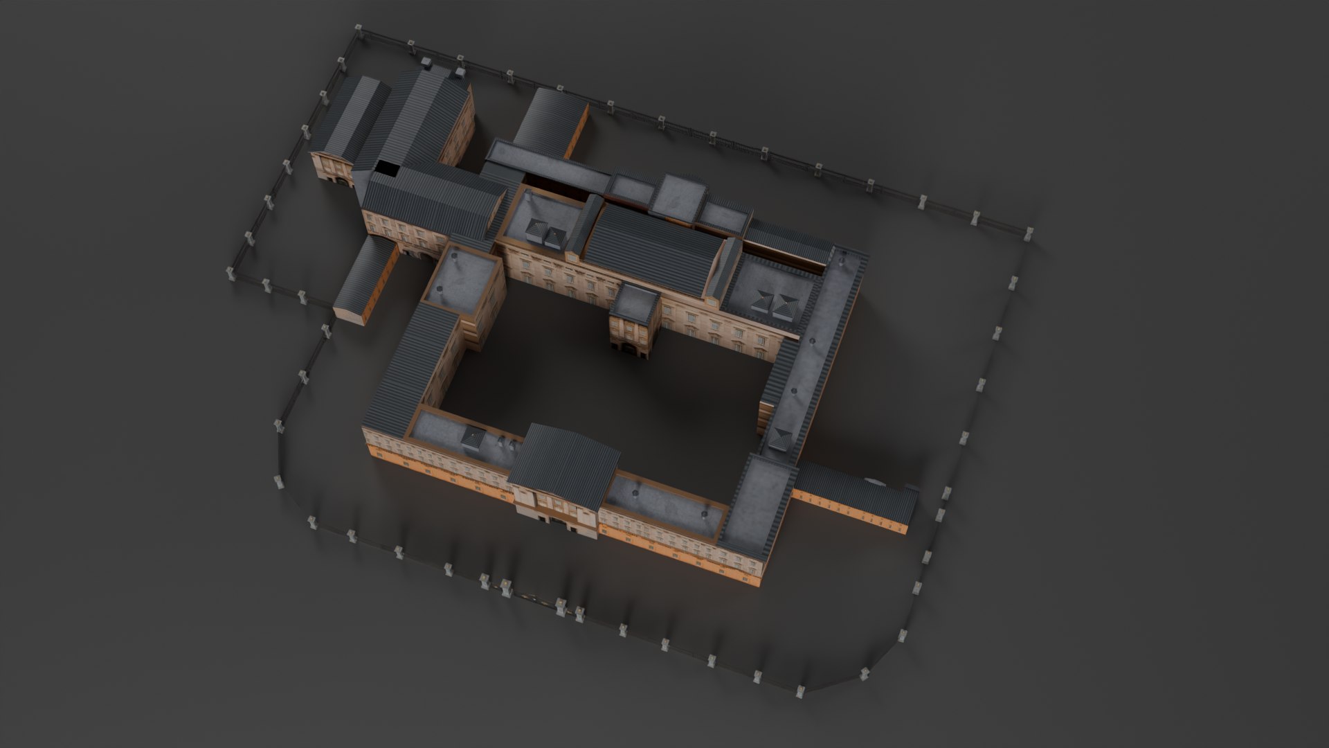 Low Poly Buckingham Palace 3D Model - TurboSquid 2340398