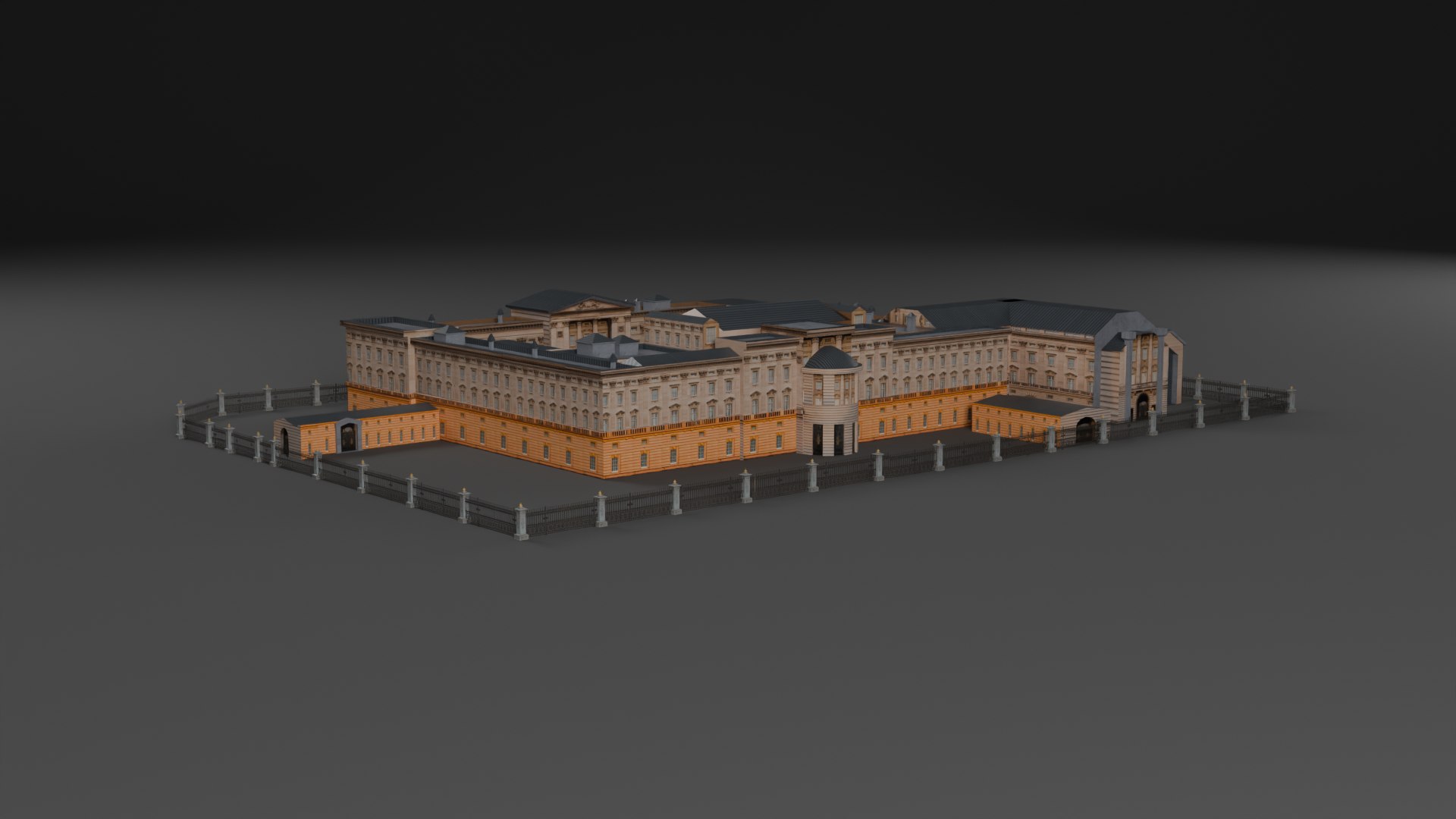 Low Poly Buckingham Palace 3D Model - TurboSquid 2340398