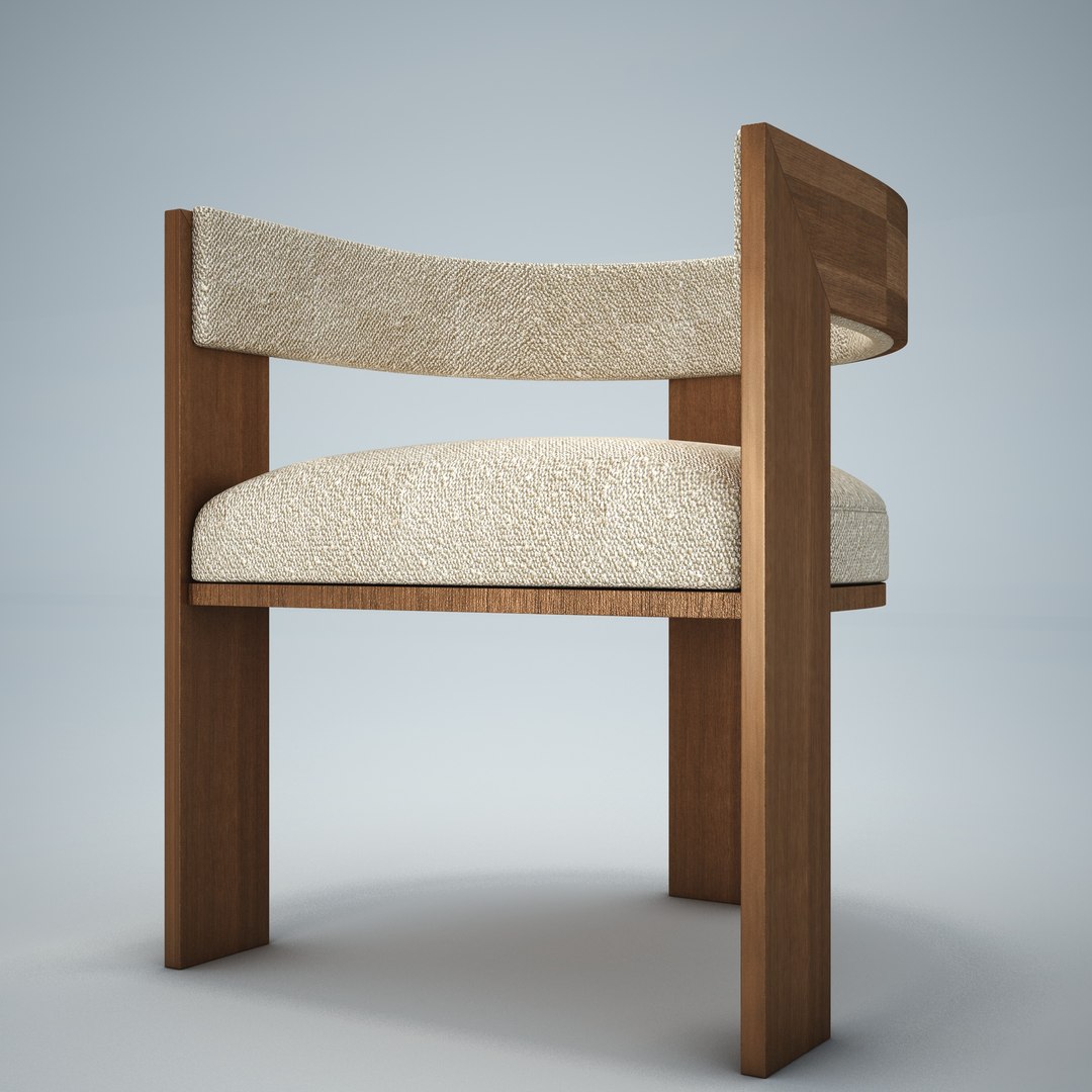 3D Elgin Leather Dining Chair HD - TurboSquid 2349124