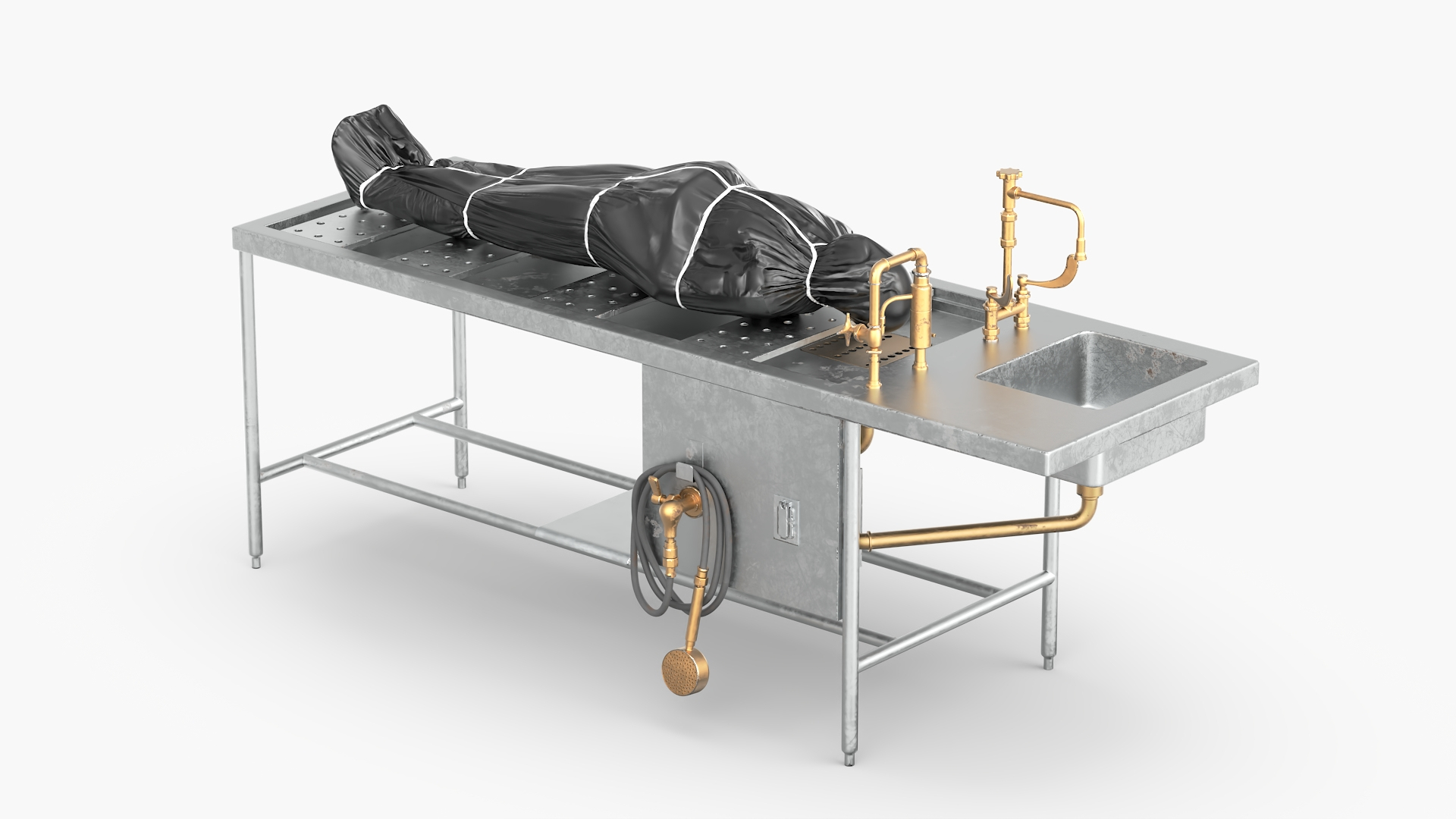 3D Model Autopsy Table With Wrapped Cadaver - TurboSquid 2460042