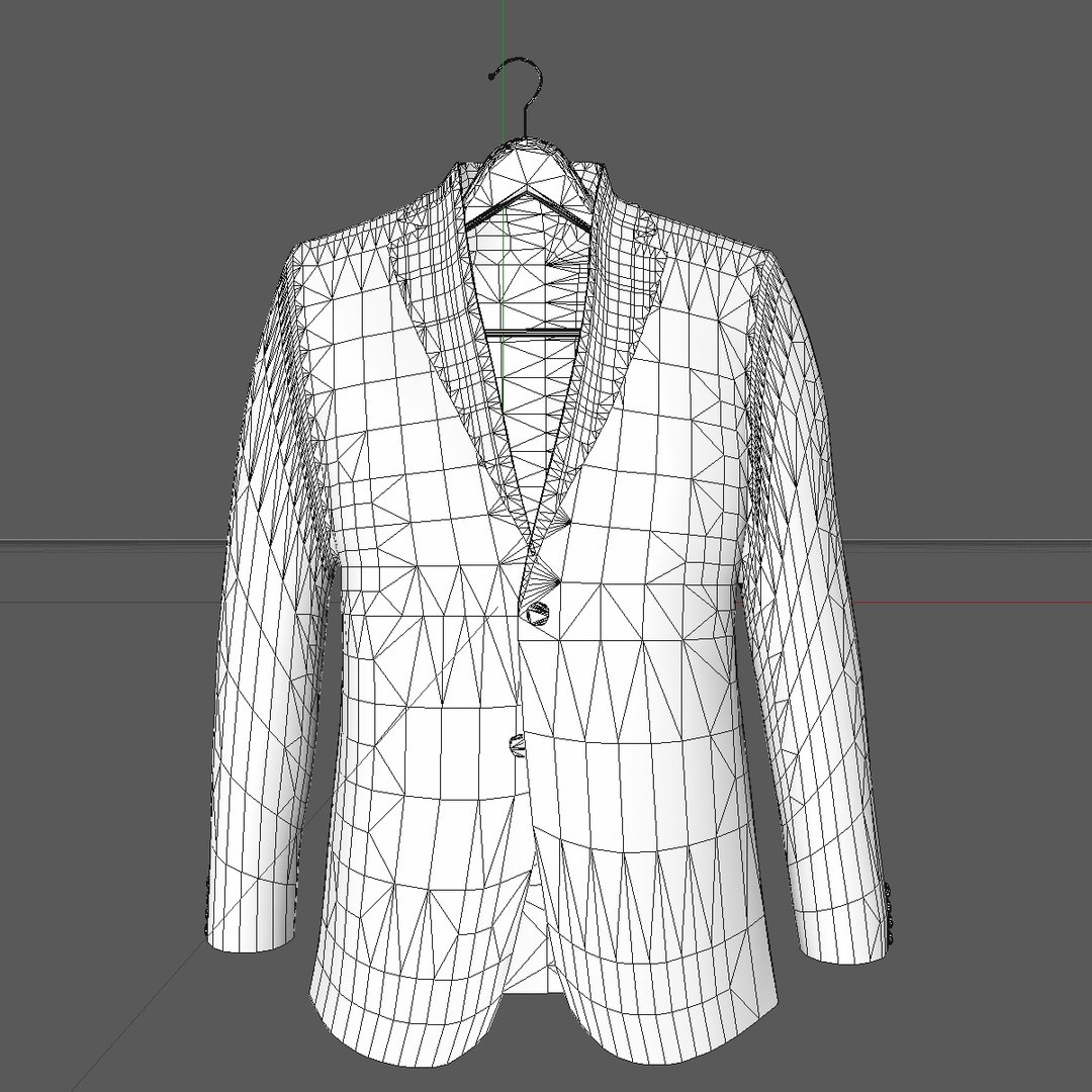 3d grey blazer jacket 2 model