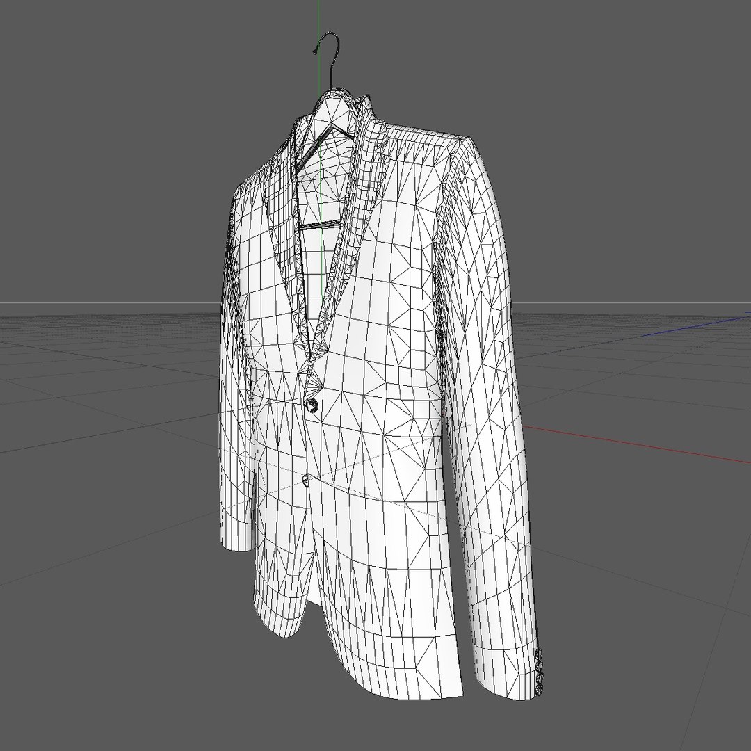 3d grey blazer jacket 2 model