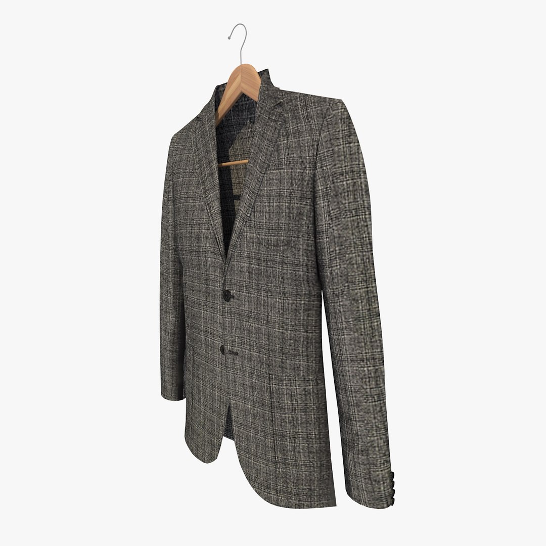 3d grey blazer jacket 2 model