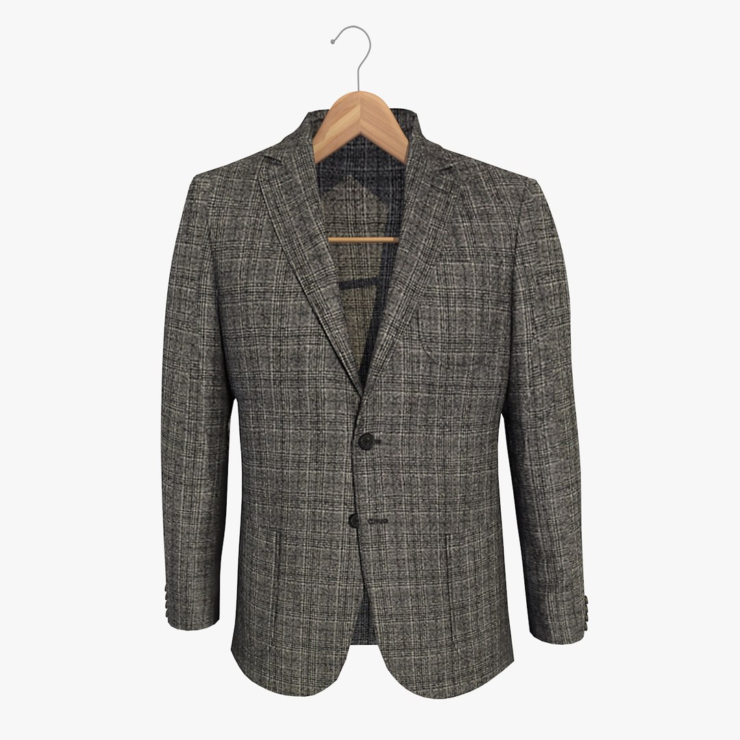 3d grey blazer jacket 2 model