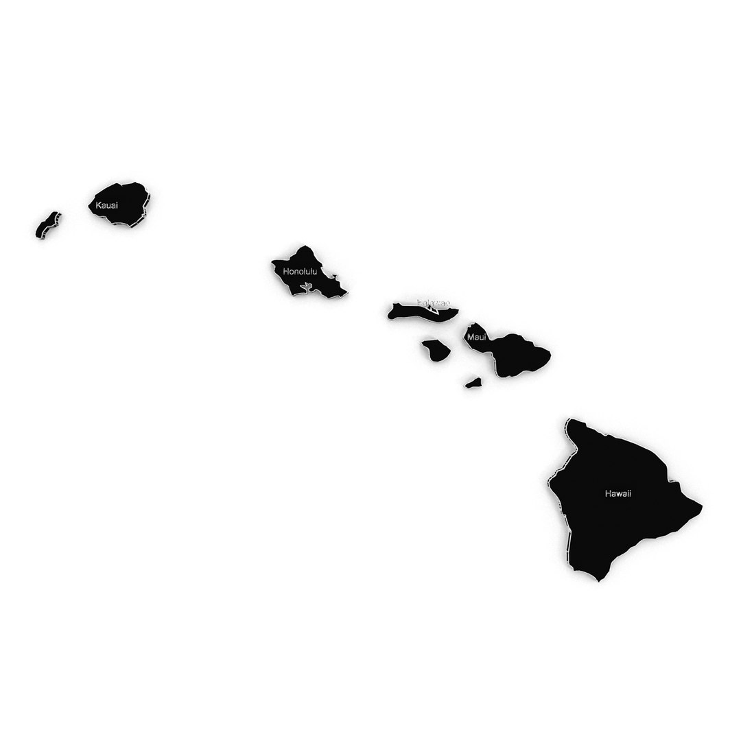 Hawaii Counties 3d Model