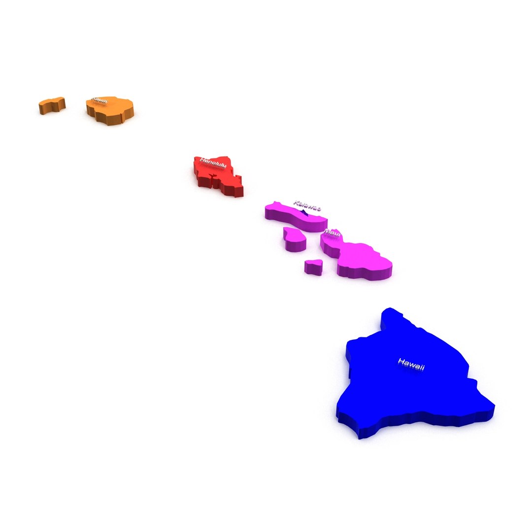 Hawaii Counties 3d Model
