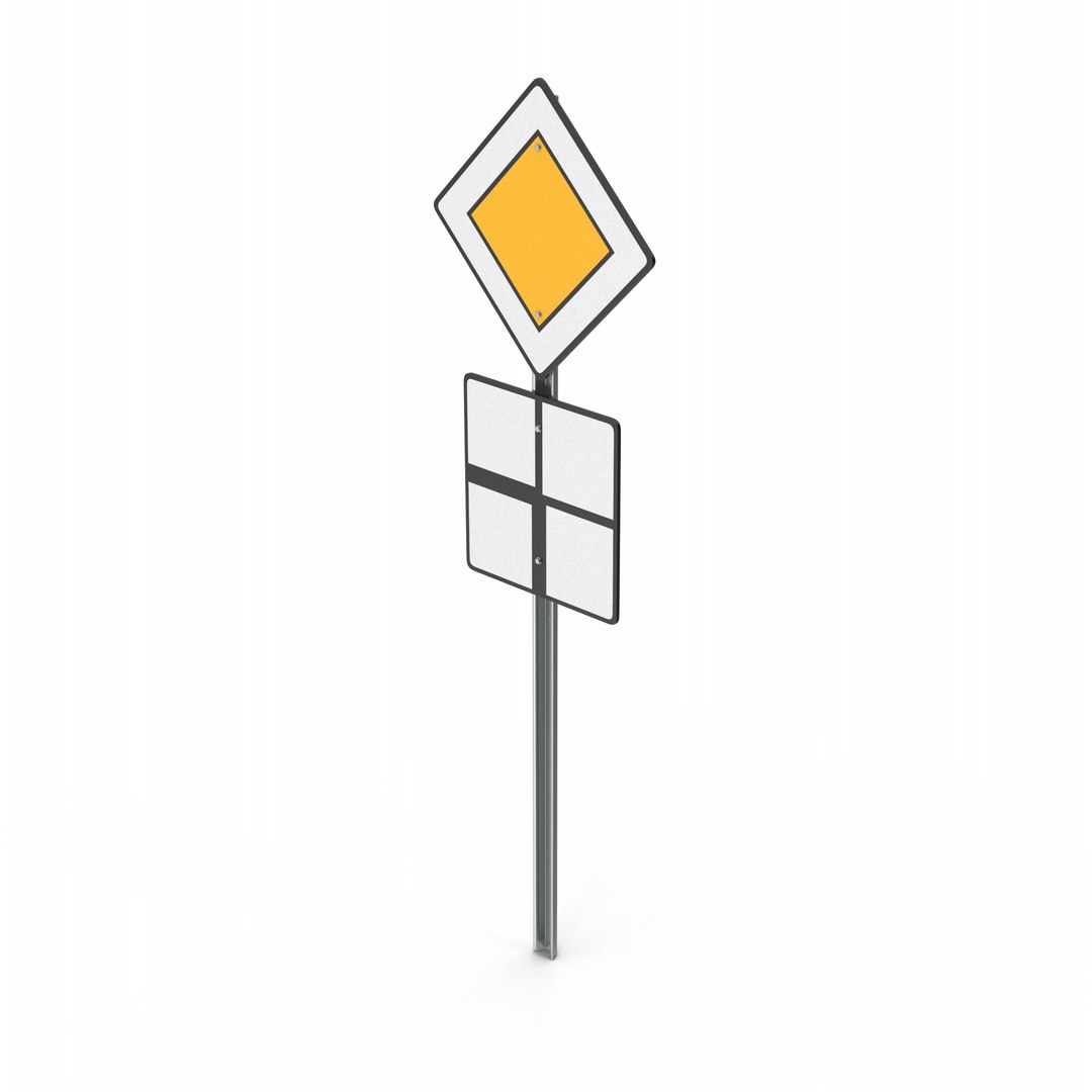 3D Model Main Road Sign - TurboSquid 2041148