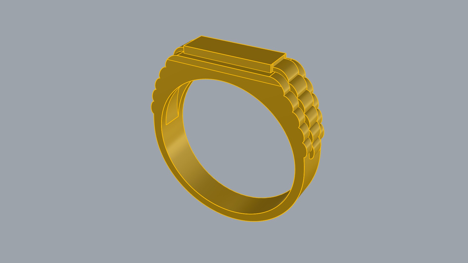 Classic Rectangular Signet Ring JDBCo 3D Model - TurboSquid 2341421