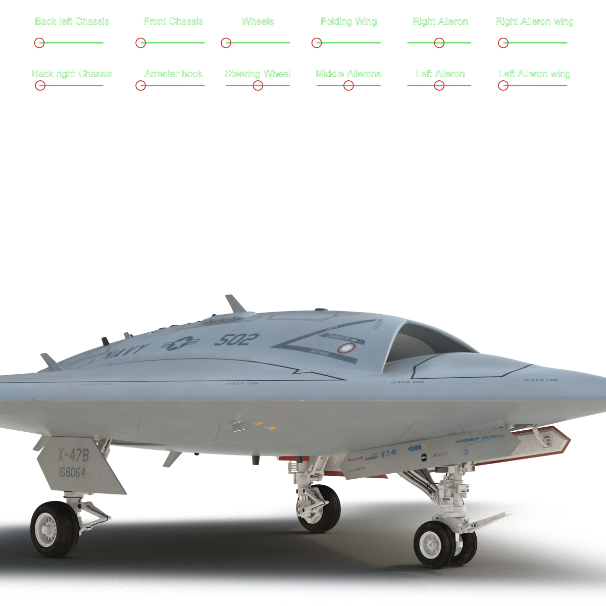 northrop grumman uav rigged 3d max