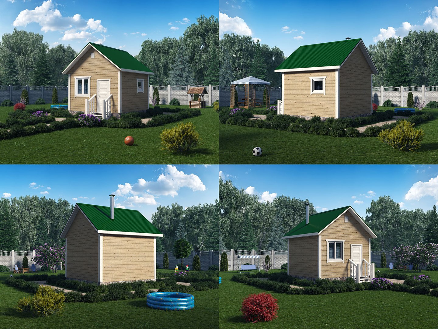 Bathhouse house building 4x4 3D model - TurboSquid 1591903