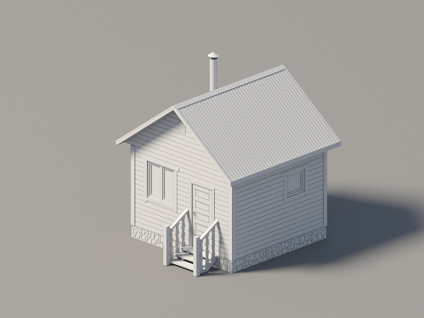 Bathhouse house building 4x4 3D model - TurboSquid 1591903