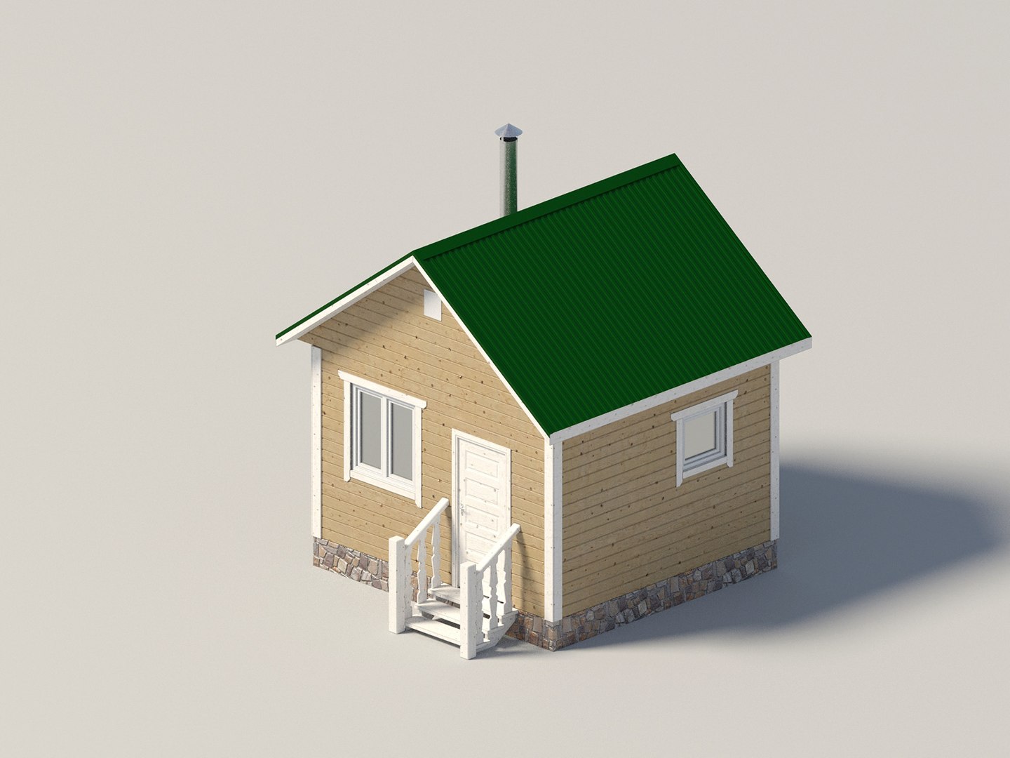 Bathhouse house building 4x4 3D model - TurboSquid 1591903