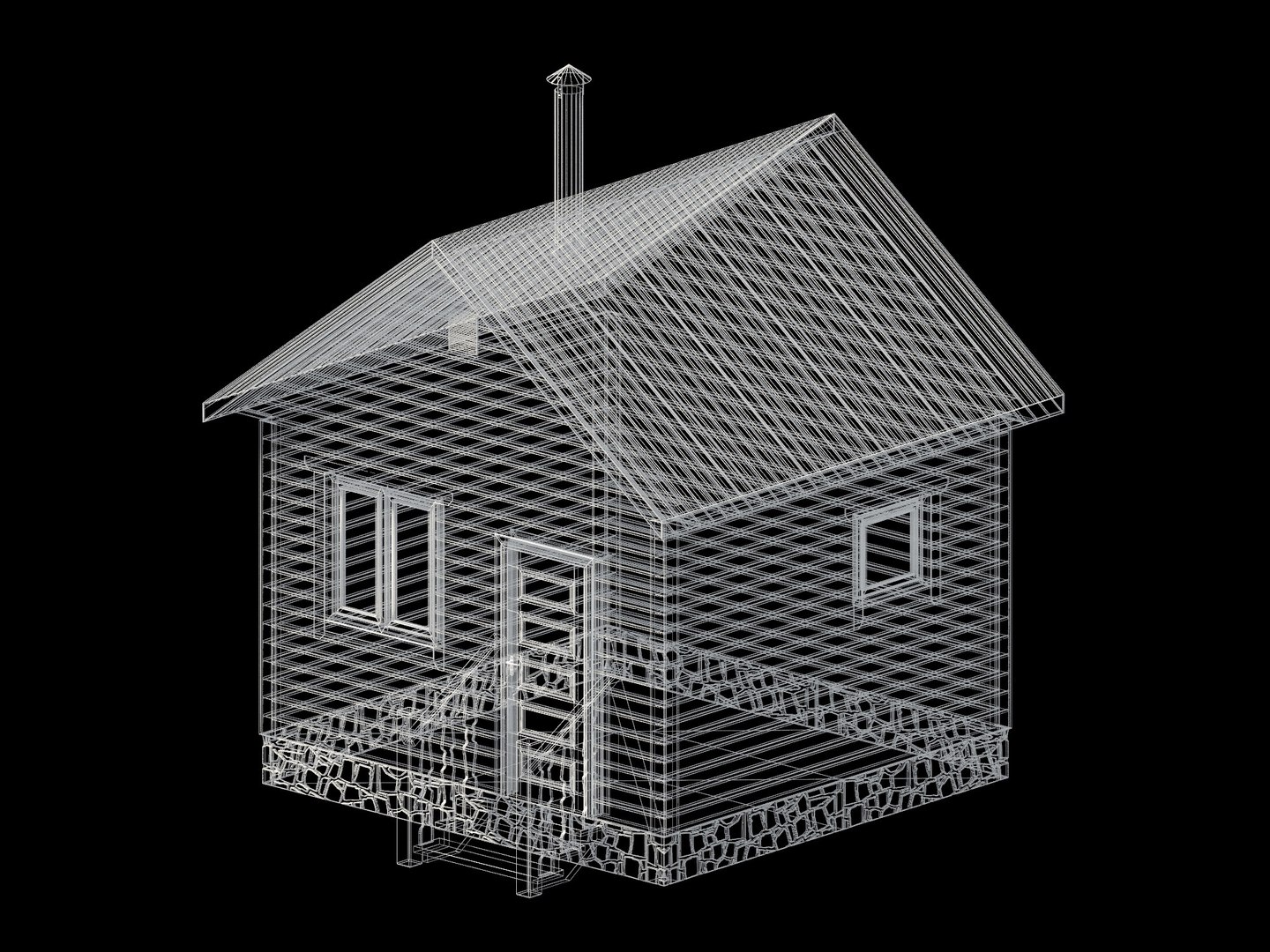 Bathhouse house building 4x4 3D model - TurboSquid 1591903