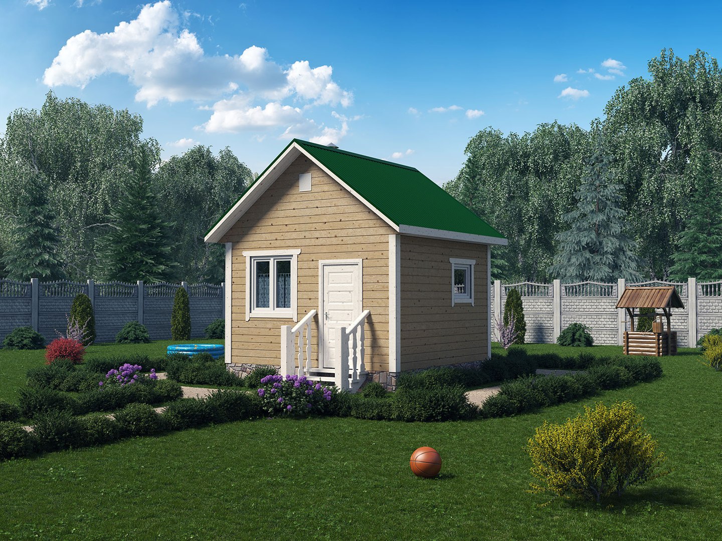 Bathhouse house building 4x4 3D model - TurboSquid 1591903