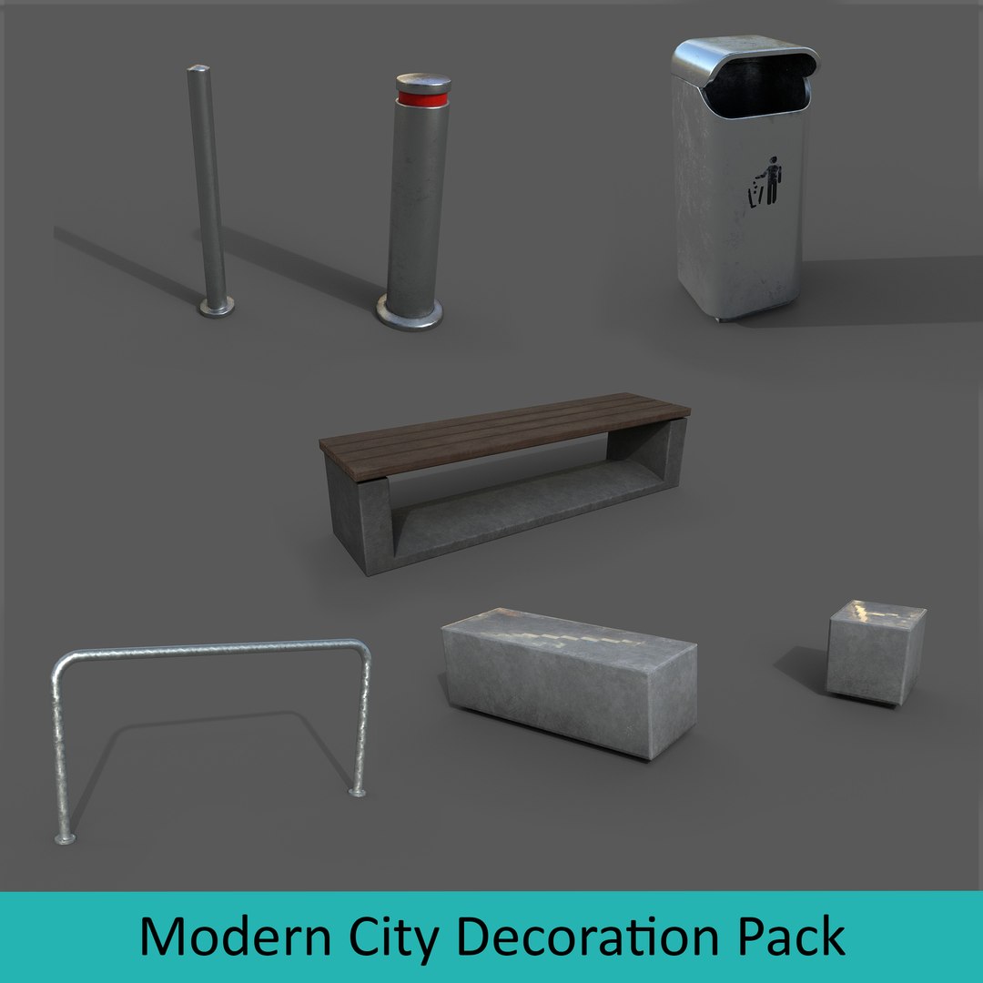 3D Modern City Decoration Pack - TurboSquid 1388049