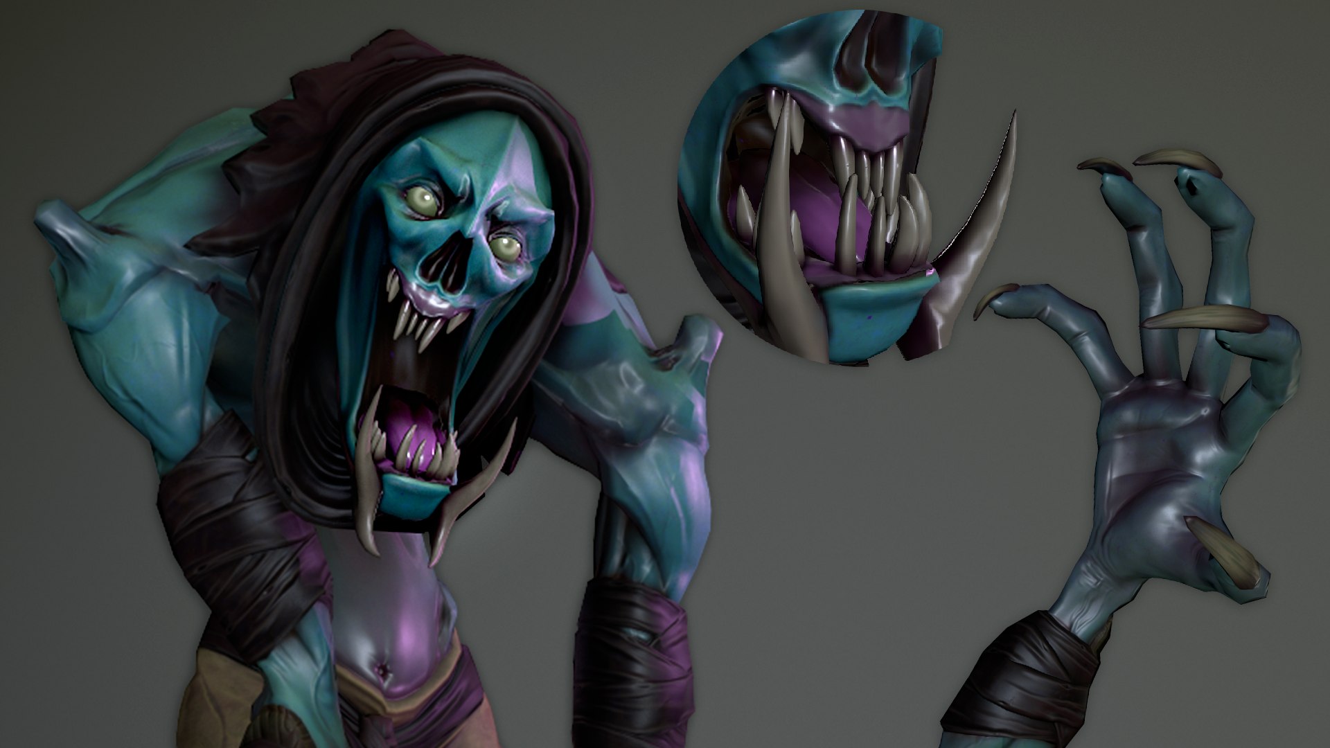 Stylized Zombie Creature Game Ready Character With Rig And Animations ...