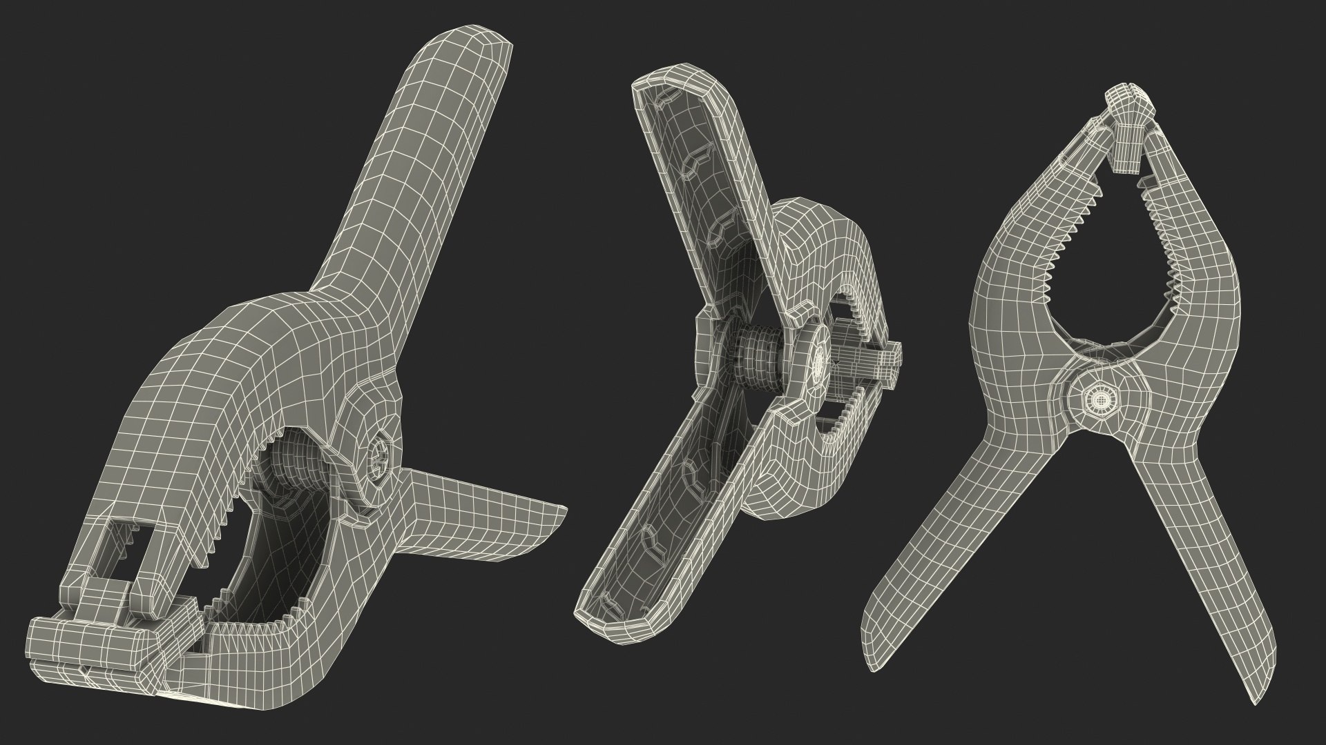 Plastic Spring Clamps Set 3D Model - TurboSquid 1576880