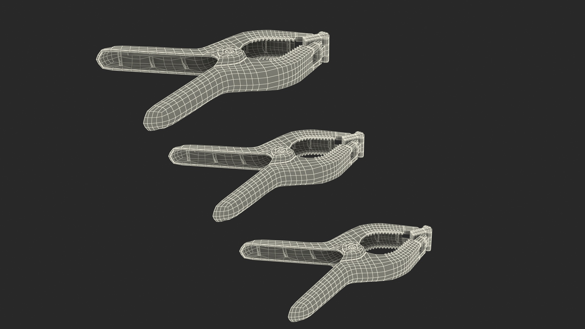 Plastic Spring Clamps Set 3D Model - TurboSquid 1576880